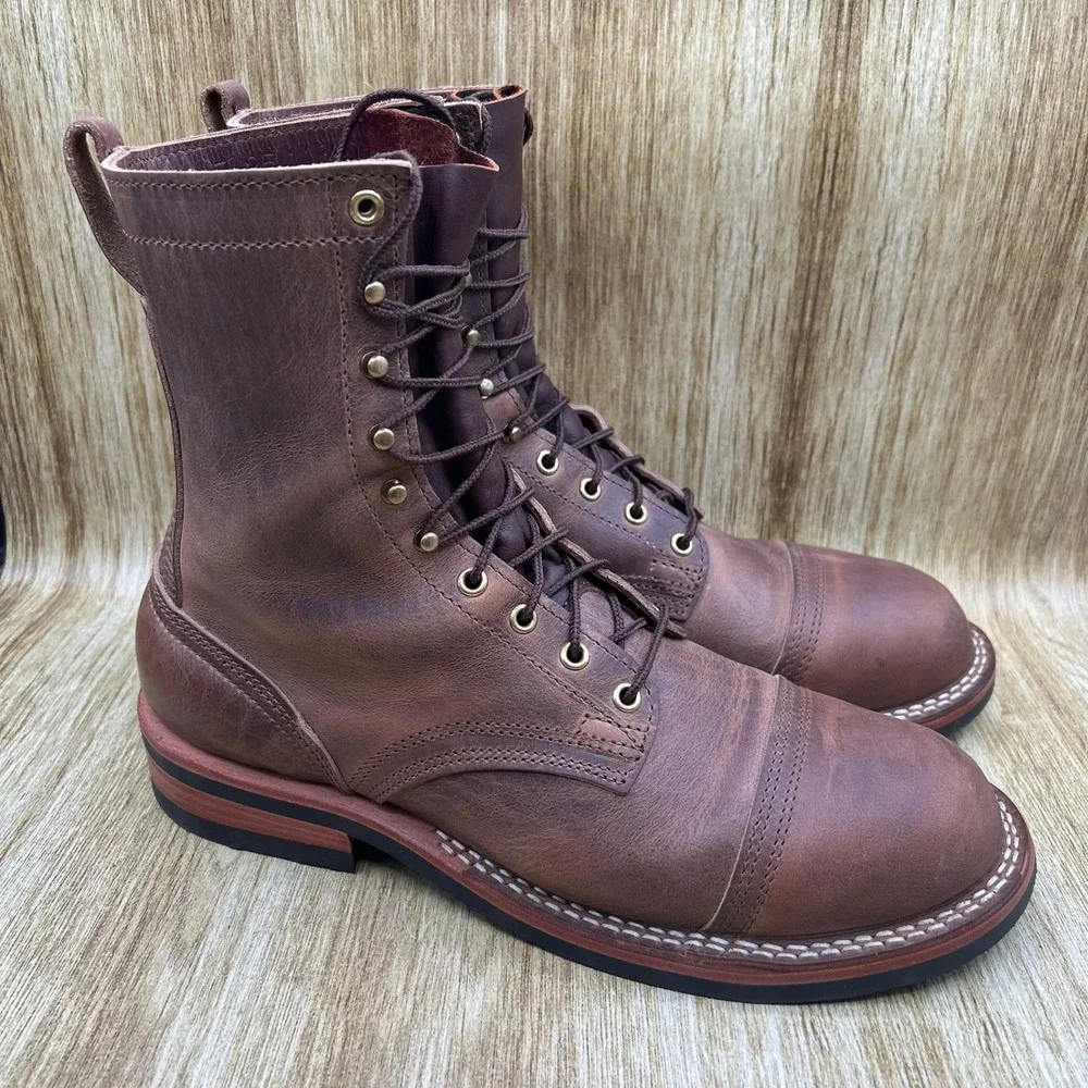 Nick's | Shoes | Nicks Boots Mto Mens Size 15 D Brown Leather Cap Toe 8 ...